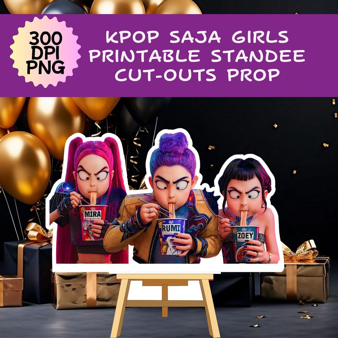 Kpop Saja Girls Standee Cutouts, Huntrix Party Decor (digital Download ...