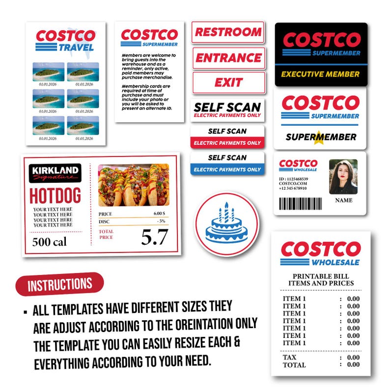Costco Bundle Customize Canva Template, Invite, Badges, Membership ...