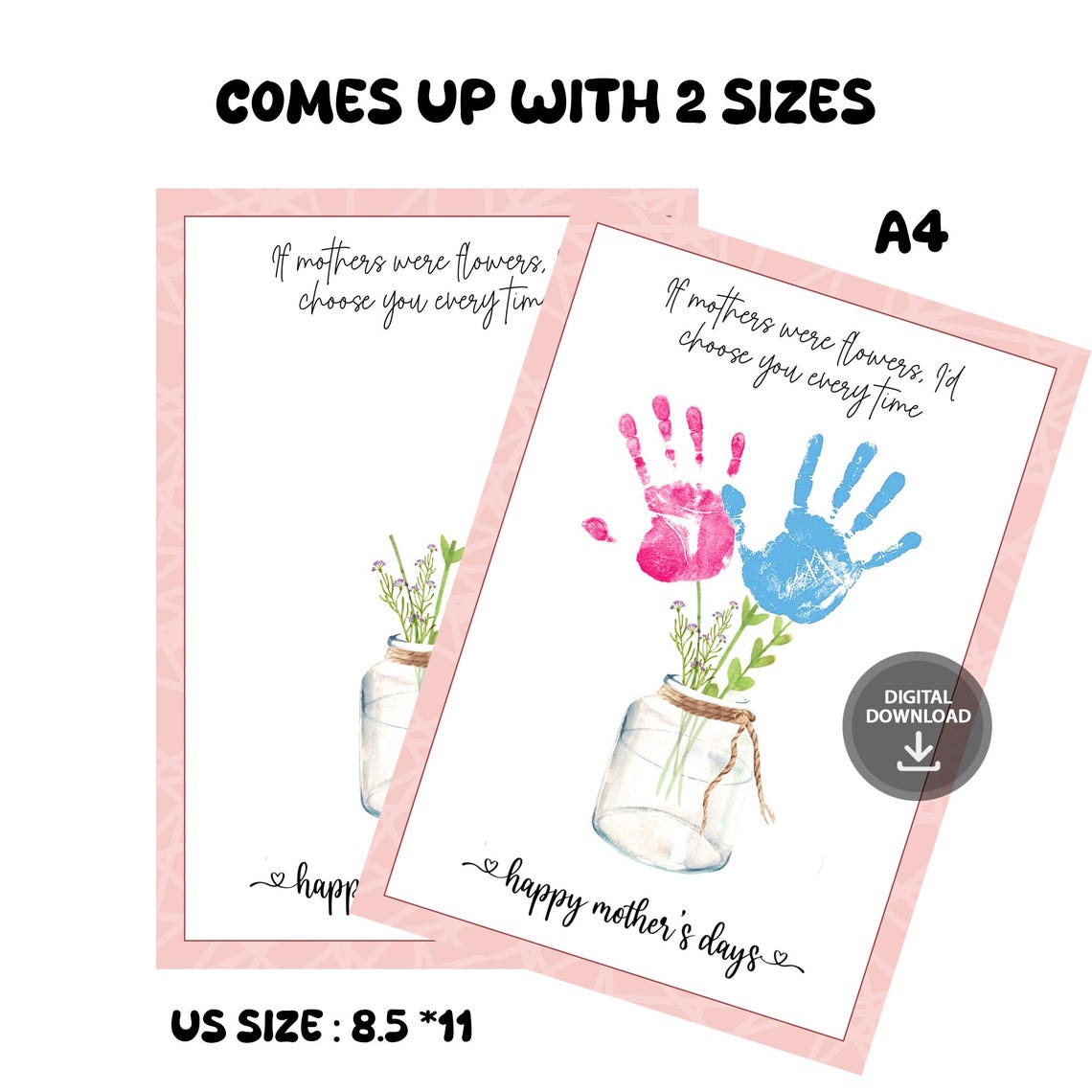 Mother's Day Handprint Craft, Gift for Mom, Handprint Craft, Mother's ...