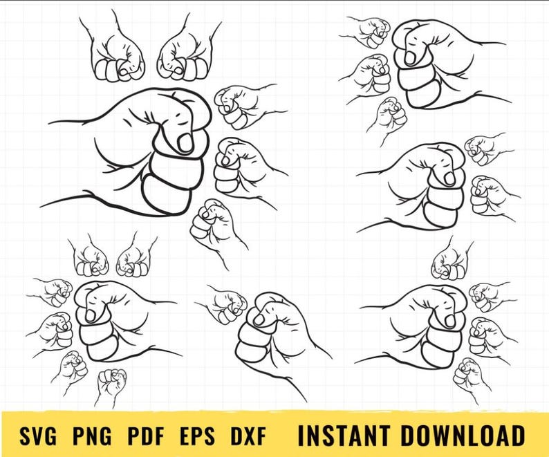 Fist SVG Bundle: Hand Sign Cut Files for Cricut (digital Download - Etsy