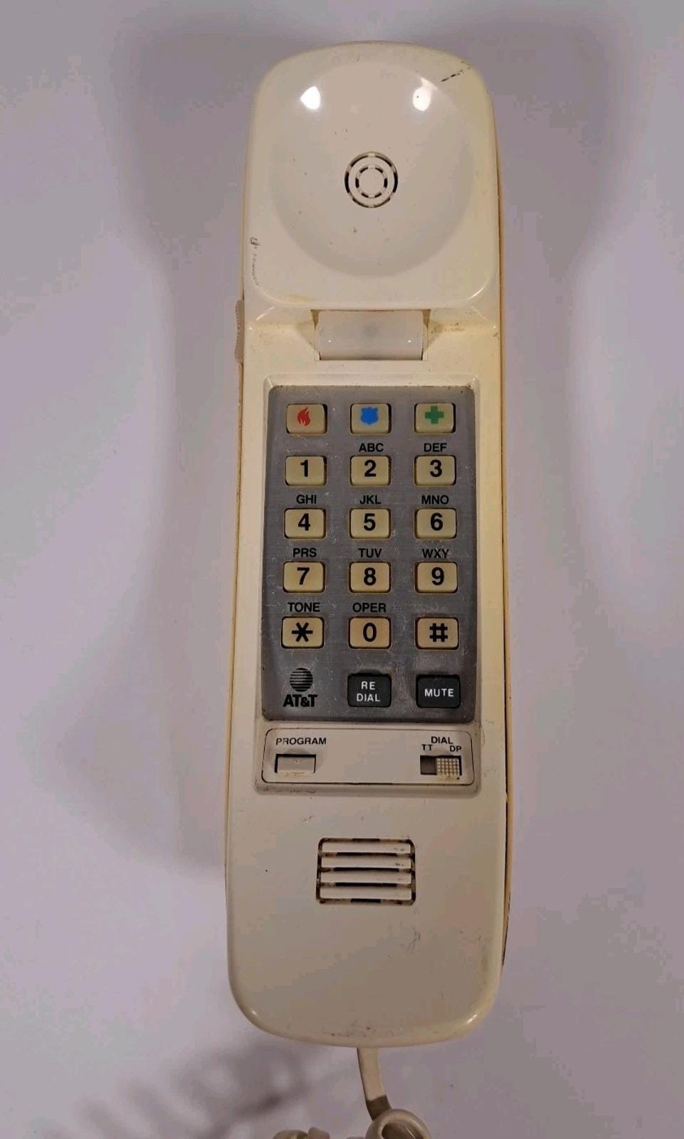 Vtg 1988 AT&T Push Button Trimline Land Line Wall/desk Phone Cream ...