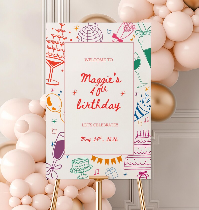 Hand Drawn Birthday Invitation: Whimsical Scribble Design (canva ...