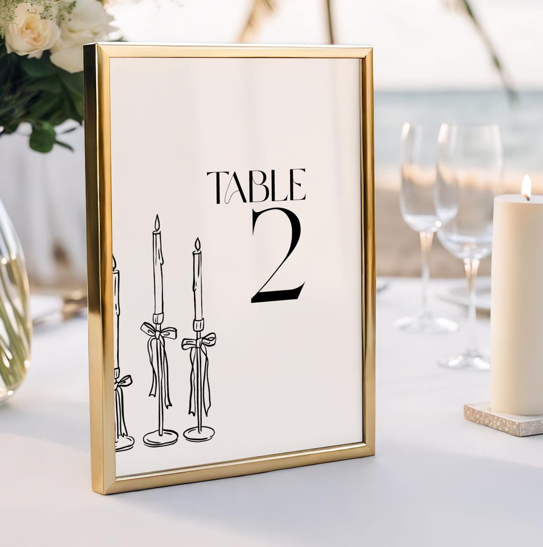 Wedding Table Numbers, Printable Table Numbers, Handwritten Table ...