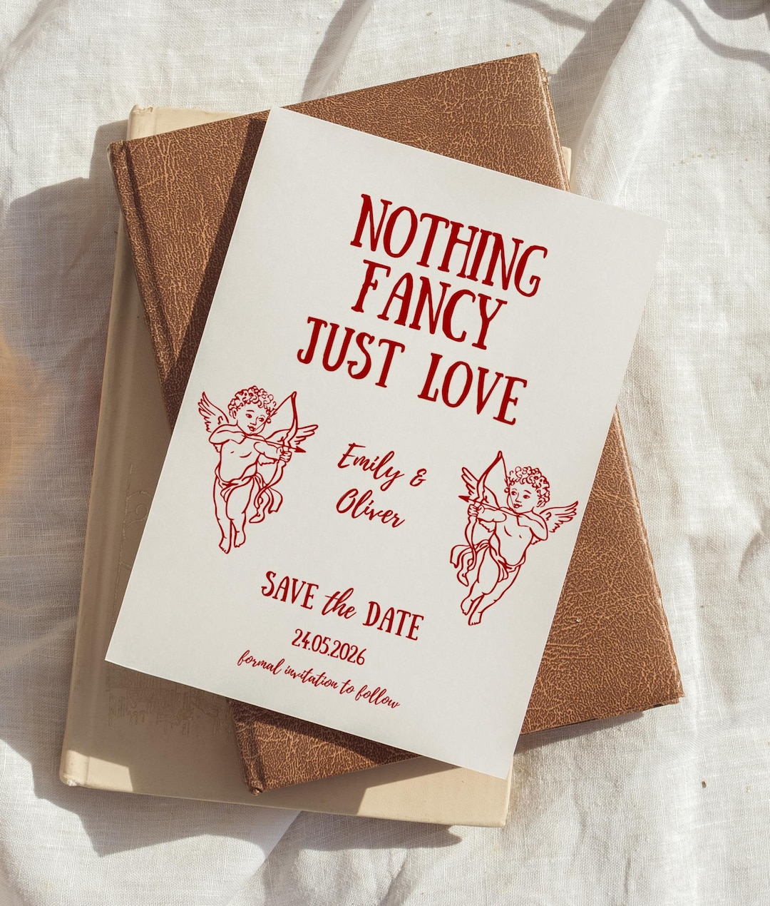 Modern Cupid Save the Date Invitation Template (canva Digital Download ...