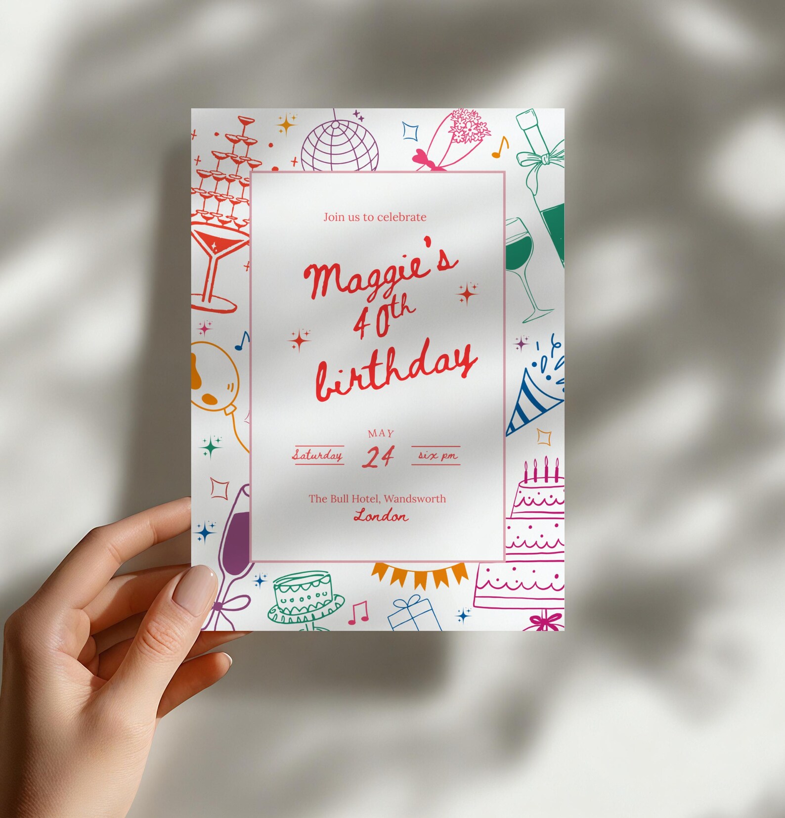 Hand Drawn Birthday Invitation: Whimsical Scribble Design (canva ...