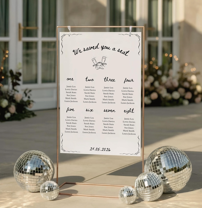Whimsical Seating Chart Template, Wedding Seating Plan Arrangement ...