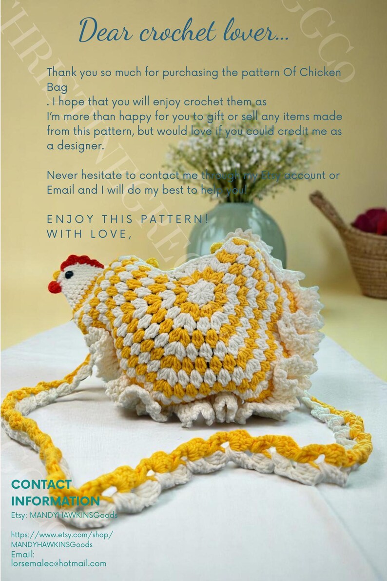 Crochet Chicken Bag Pattern, Cute Hen Bag Tutorial, Farm Animal Purse ...