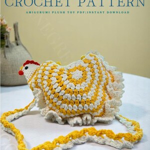 Crochet Chicken Bag Pattern, Cute Hen Bag Tutorial, Farm Animal Purse ...