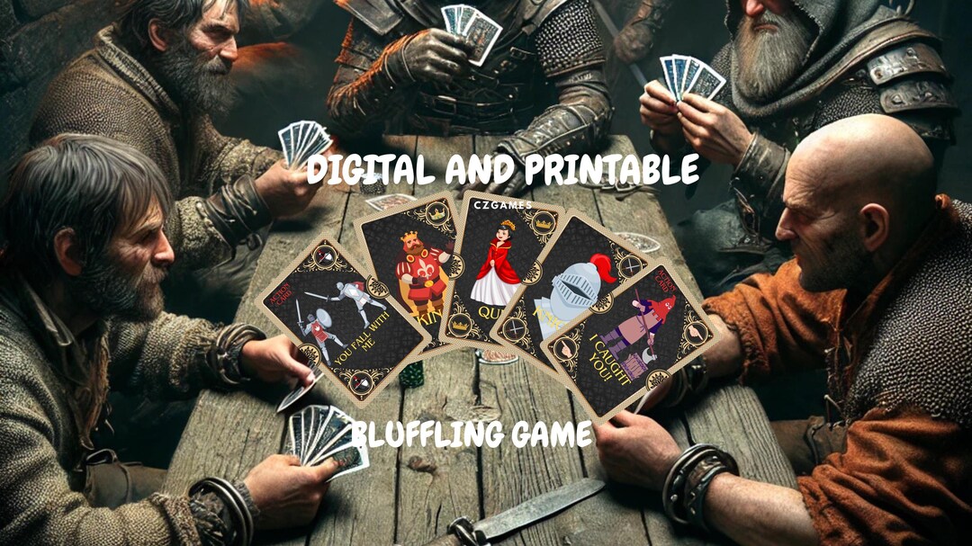 Card Bluffling Game, ''liars' Dungeon'' , DIGITAL PRINTABLE Card Game ...