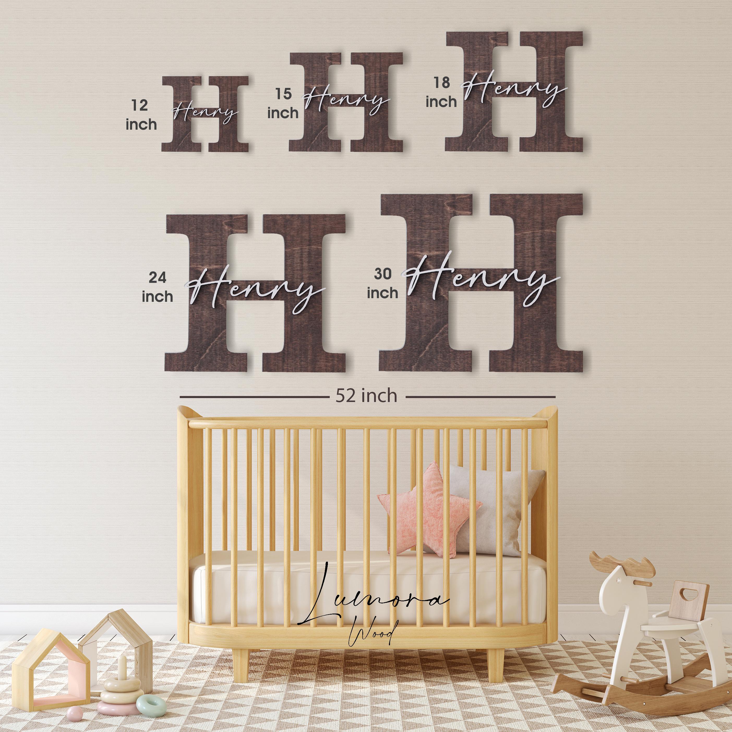 Wooden Wall Name Sign for Wall, Custom Initials Sign, Letter ...