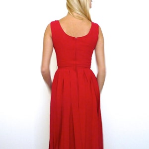 50s Deep Red Crepe Bombshell Fringed Wiggle Mini Dress Xxs - Etsy