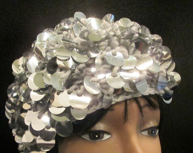 Sparkle Hat. Sparkle Cap. Bangle Paillettes Crochet Tam/ Hat Sparkling ...