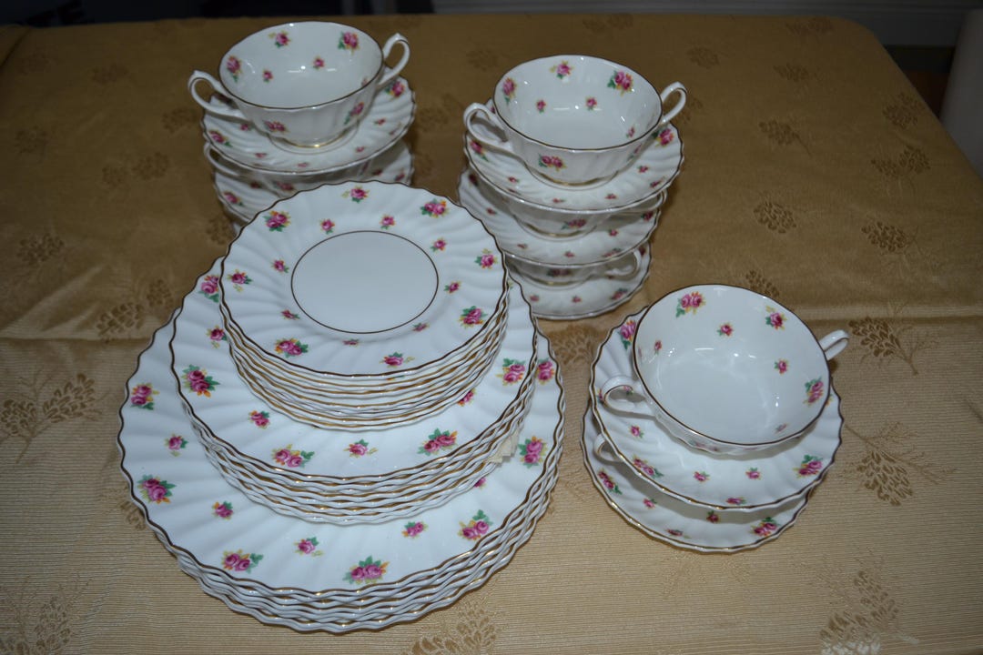 Vintage ROSEBUD China by ROYAL DOULTON 52 Pieces - 5 Pc. Place Setting ...