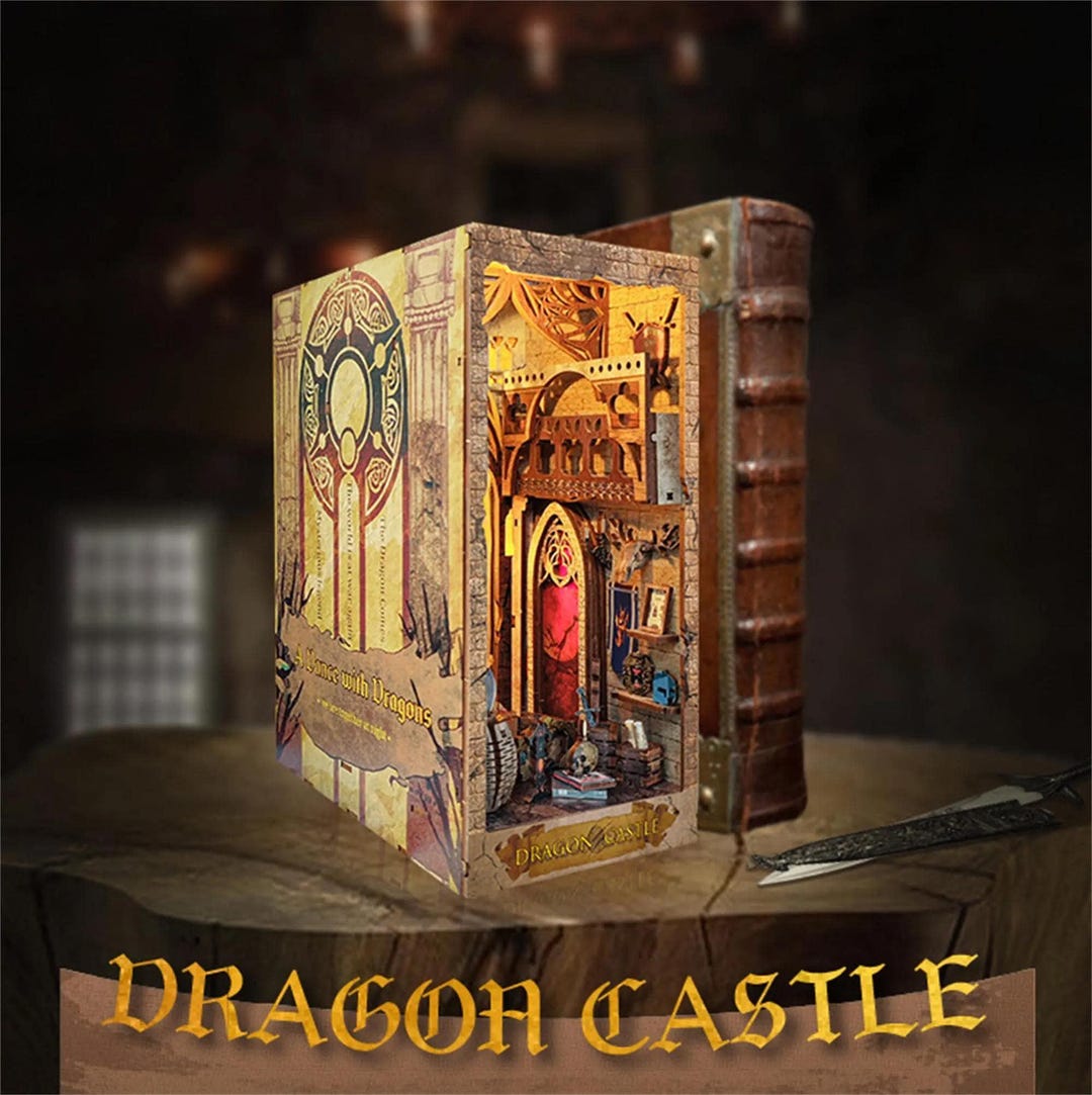 Dragon Castle,booknook,diy Kits,bookshelf Decor,diy Nook,dollhouse,diy ...