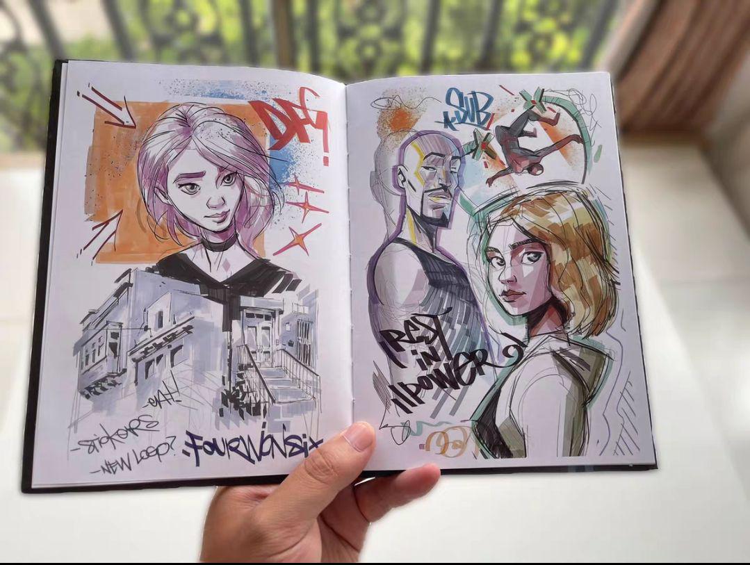 Miles Morales Sketchbook Spiderman Notebook Blank Pages Across the ...