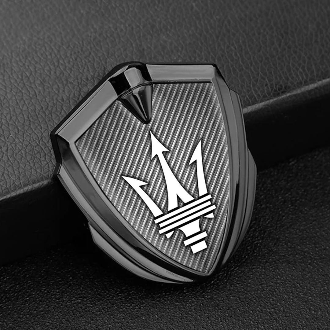 Maserati Fender Decals Domed Metal Shield Emblem Self-adhesive Car Logo ...