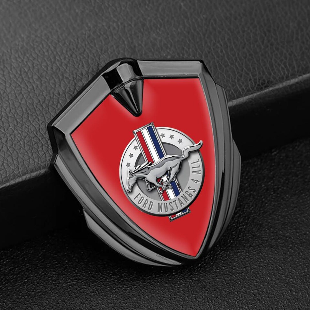 Mustang Logo Domed Epoxy Sticker Self-adhesive Car Badge Metal Shield ...