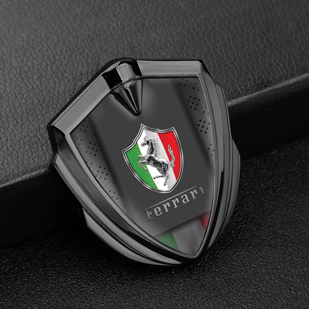 Ferrari Metal Shield Emblem Domed Fender Sticker Self-adhesive Resin ...