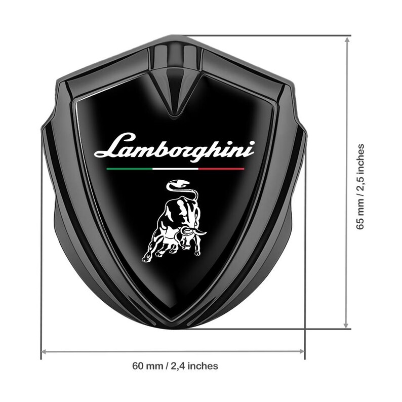 Lamborghini Metal Shield Fender Emblem Domed Car Sticker Epoxy Self ...