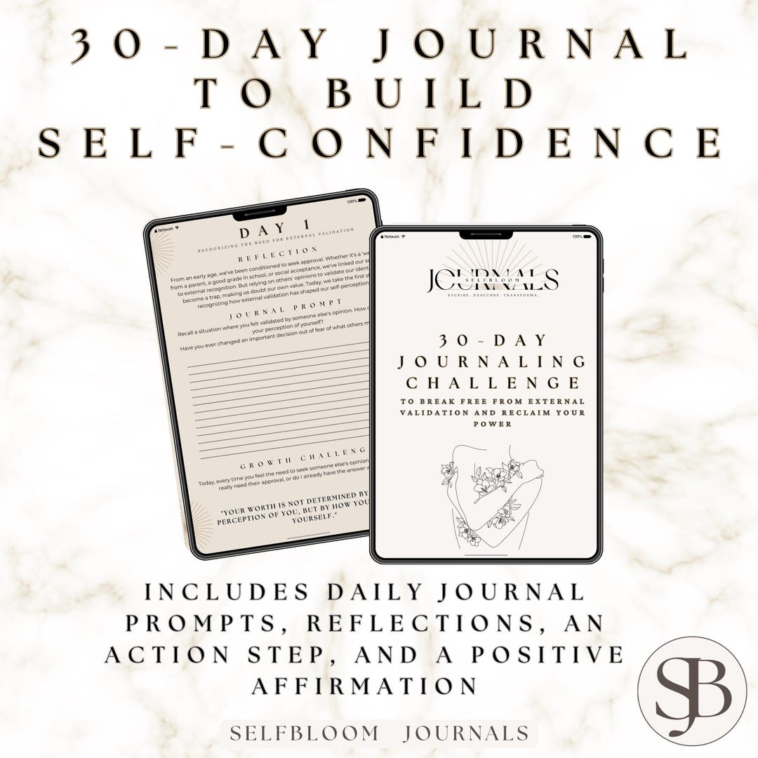 Self-esteem & Inner Validation Journal – Digital Journal With 30 Days ...