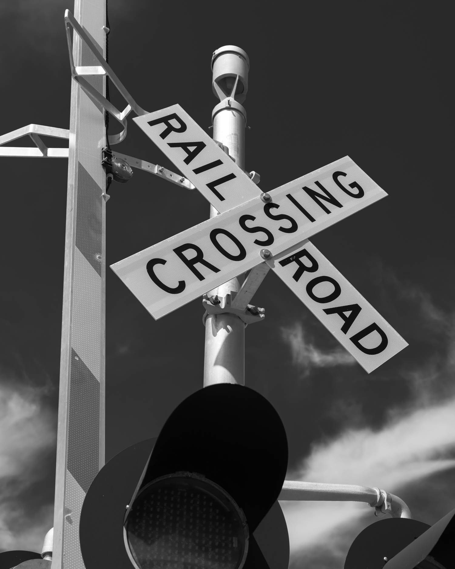 Railroad Crossing Sign Black And White