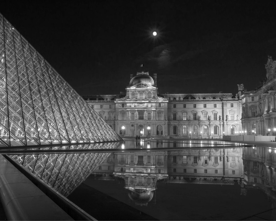Paris Photography, Louvre Reflections, Black and White Fine Art ...