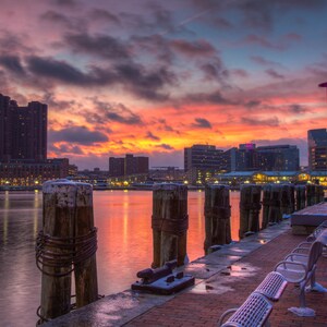 Baltimore Skyline, Inner Harbor Sunset Fine Art Color Photograph ...