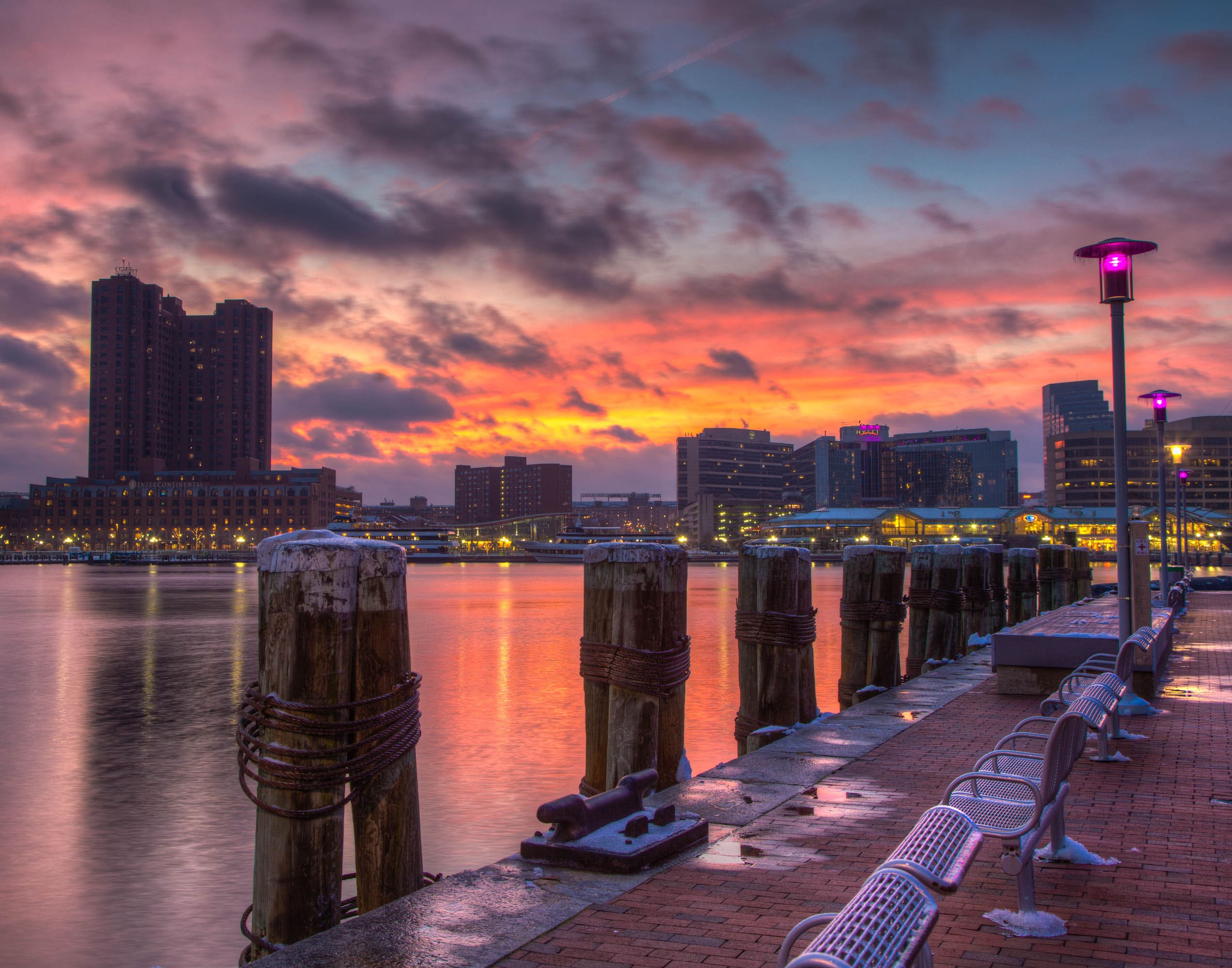Baltimore Skyline, Inner Harbor Sunset Fine Art Color Photograph ...