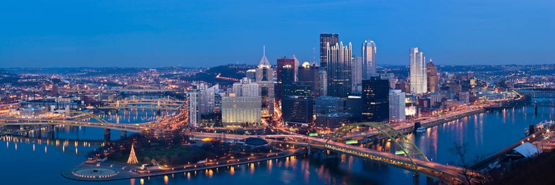 Pittsburgh in Panorama, Panoramic Fine Art Color Print - Etsy