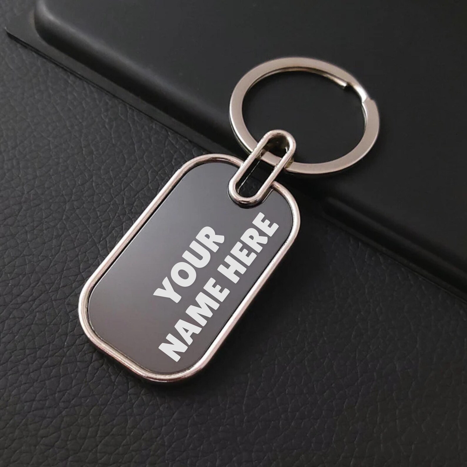 Personalized Engraved Stainless Steel Keychain: Custom Name Keyring - Etsy