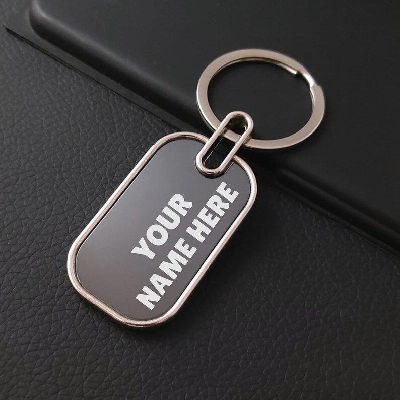 Personalized Engraved Stainless Steel Keychain: Custom Name Keyring - Etsy