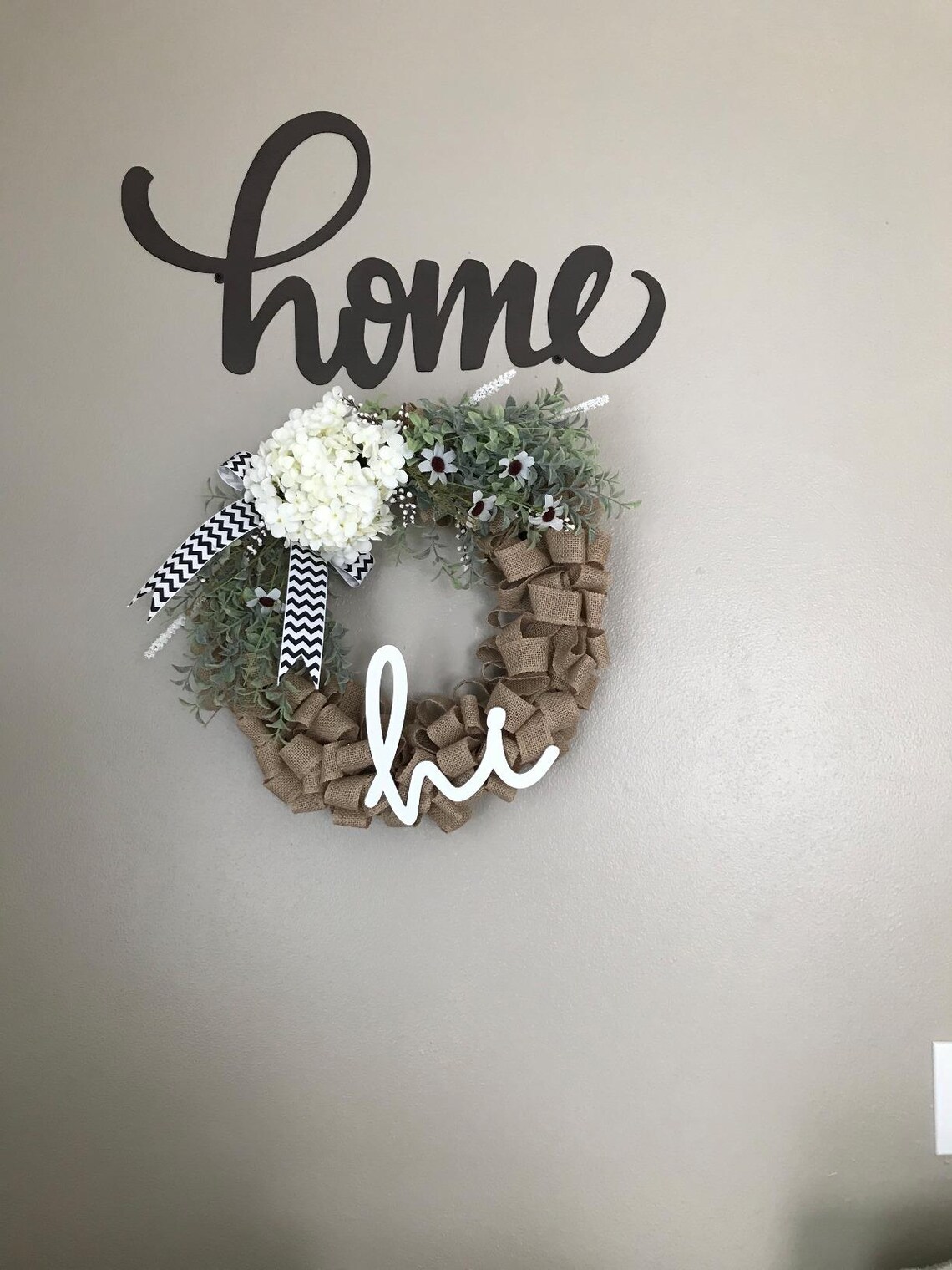 Home Metal Wall Art Sign – Black Script Word Wall Decor, Rustic ...