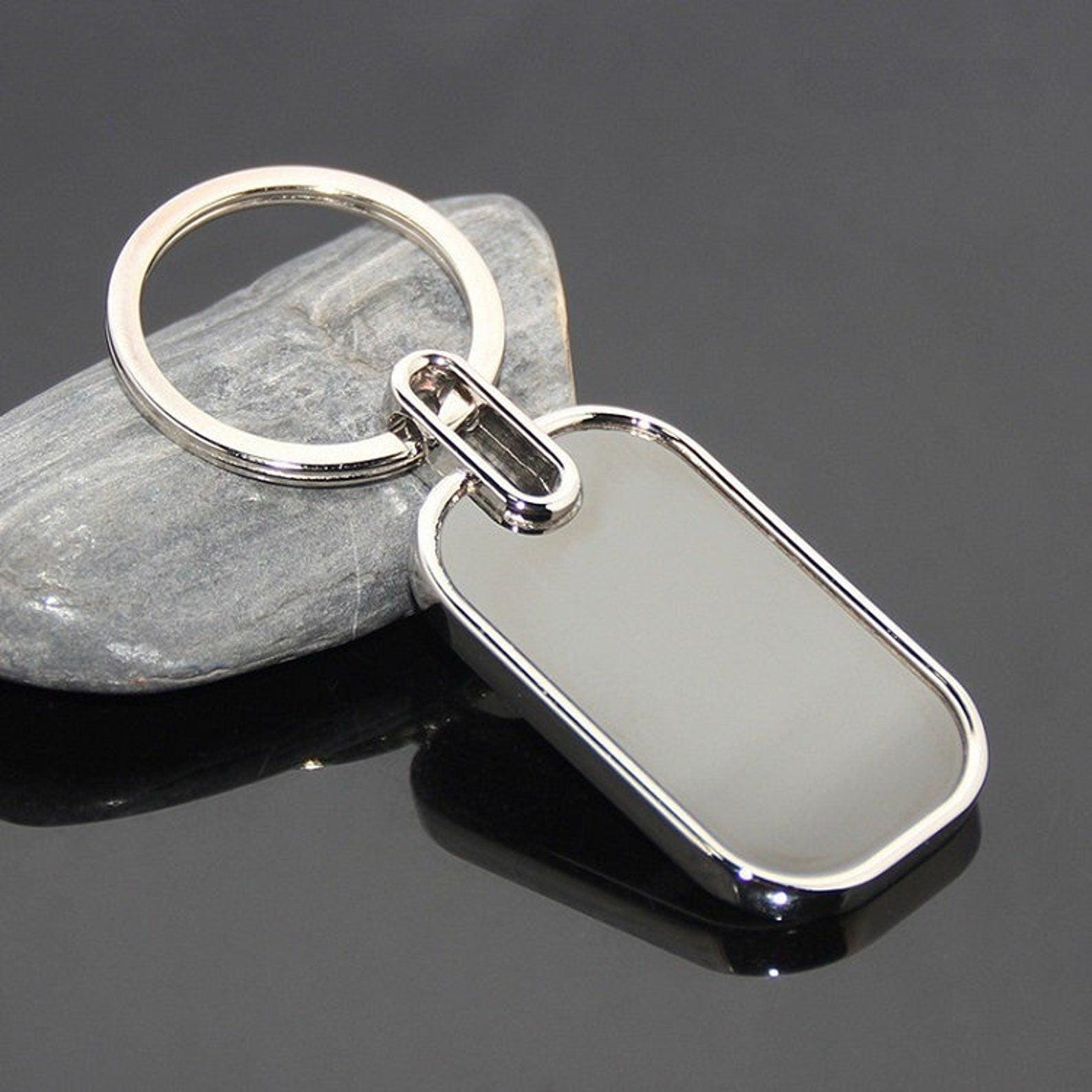 Personalized Engraved Stainless Steel Keychain: Custom Name Keyring - Etsy