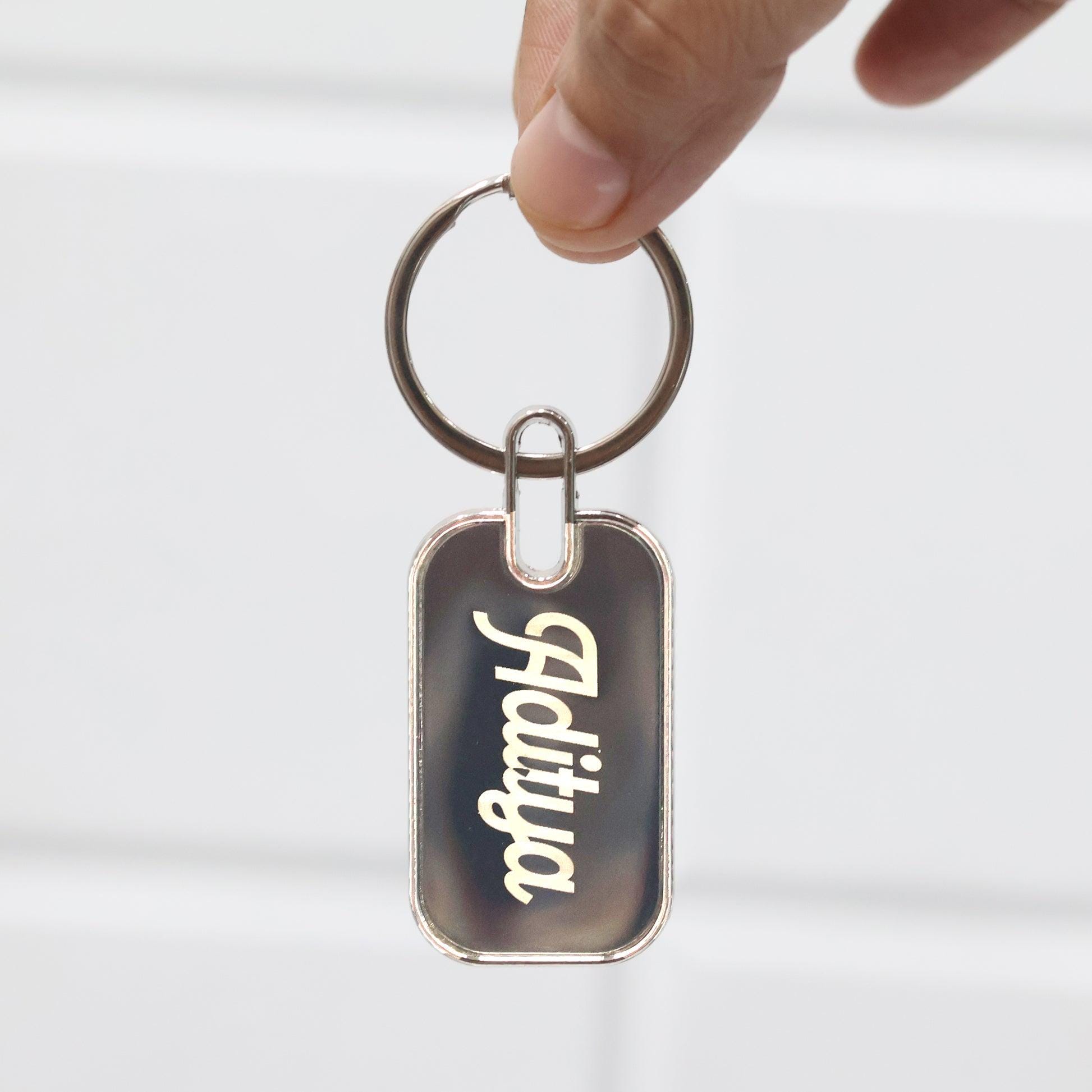 Personalized Engraved Stainless Steel Keychain: Custom Name Keyring - Etsy
