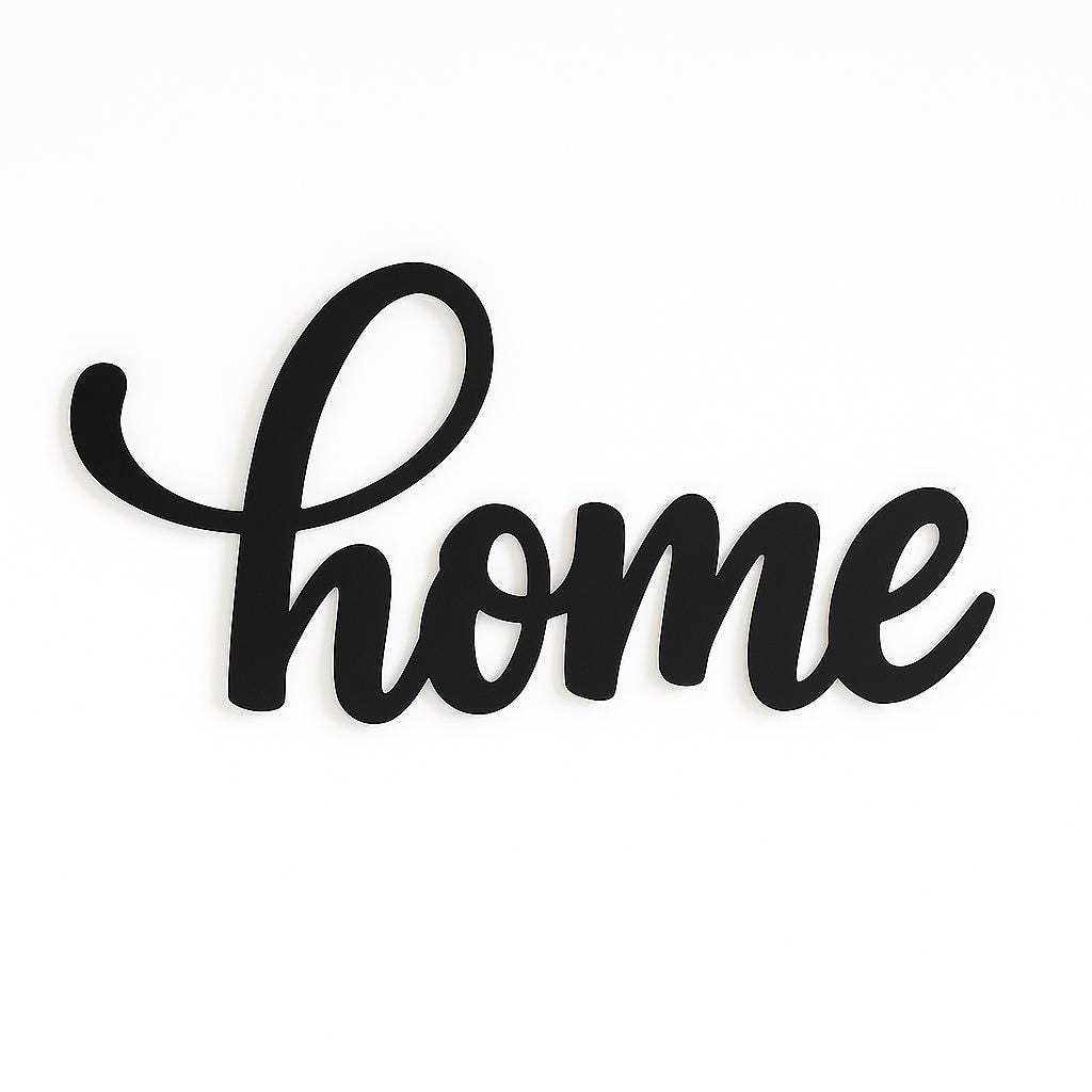 Home Metal Wall Art Sign – Black Script Word Wall Decor, Rustic ...
