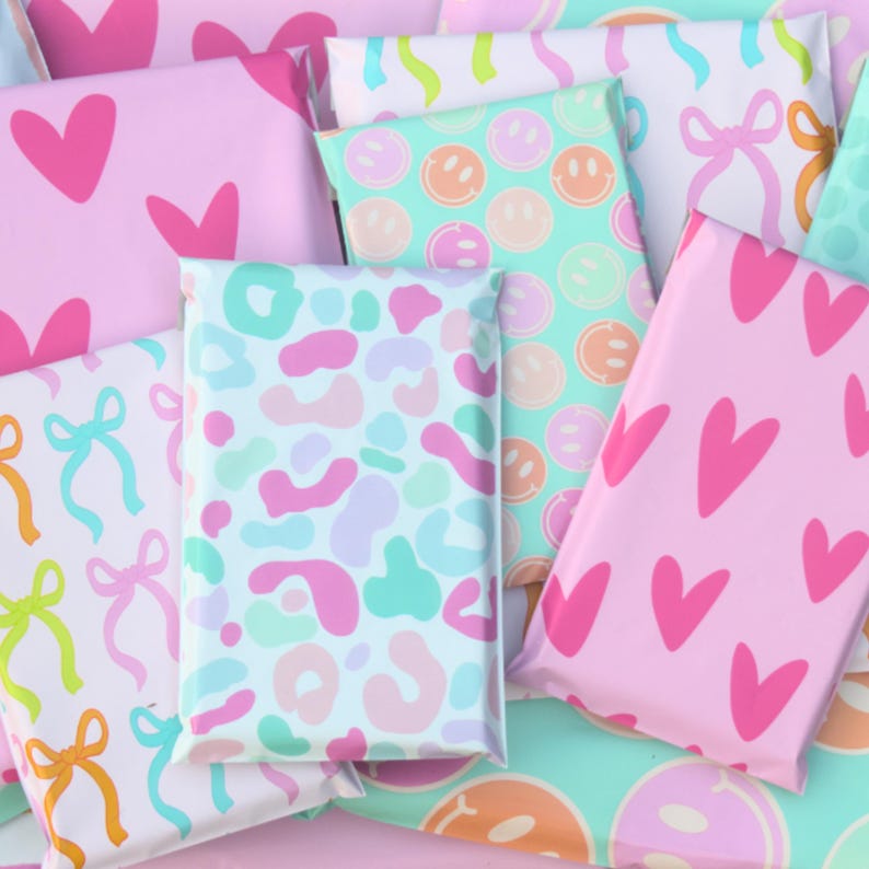 Variety Pack Poly Mailers, Assorted Sizes & Designs, Decorative ...