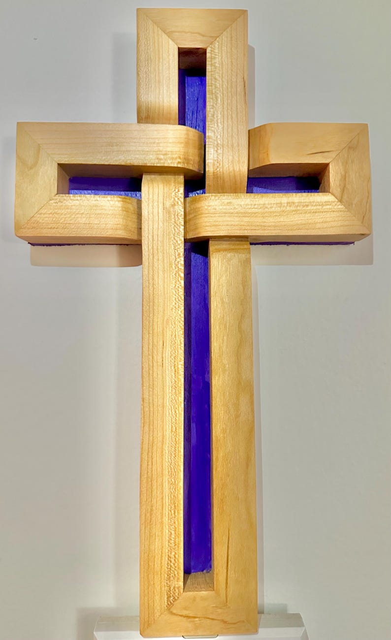 Hand Crafted Wood Cross - Natural Grain Wall Decor - Etsy