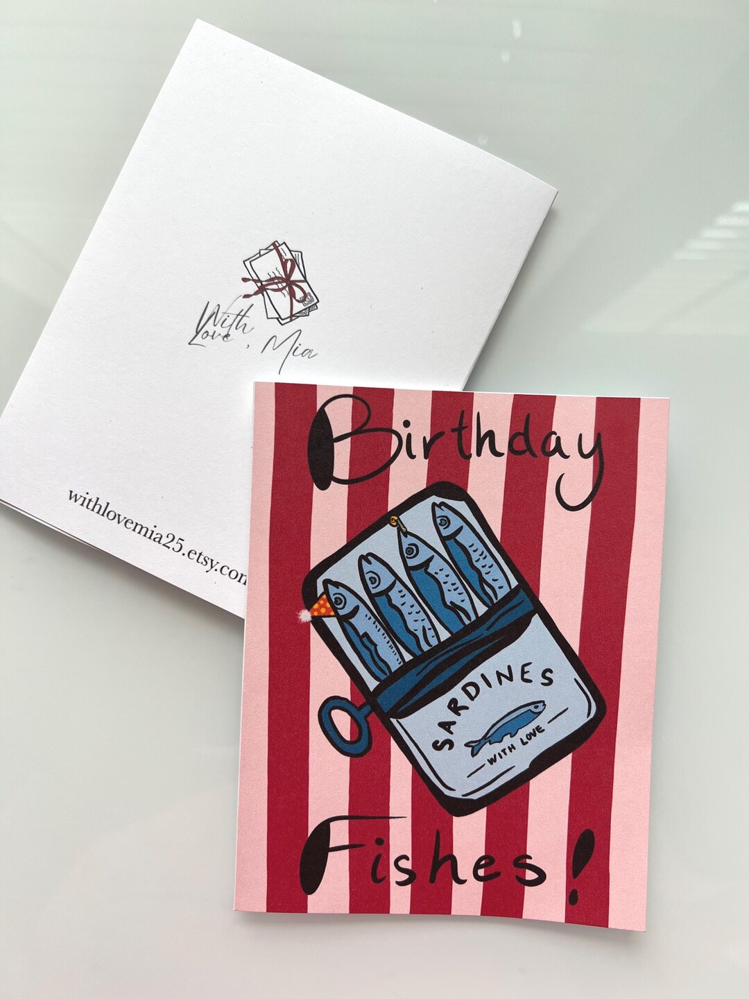 Funny Sardine Birthday Card: Punny Fish Design - Etsy