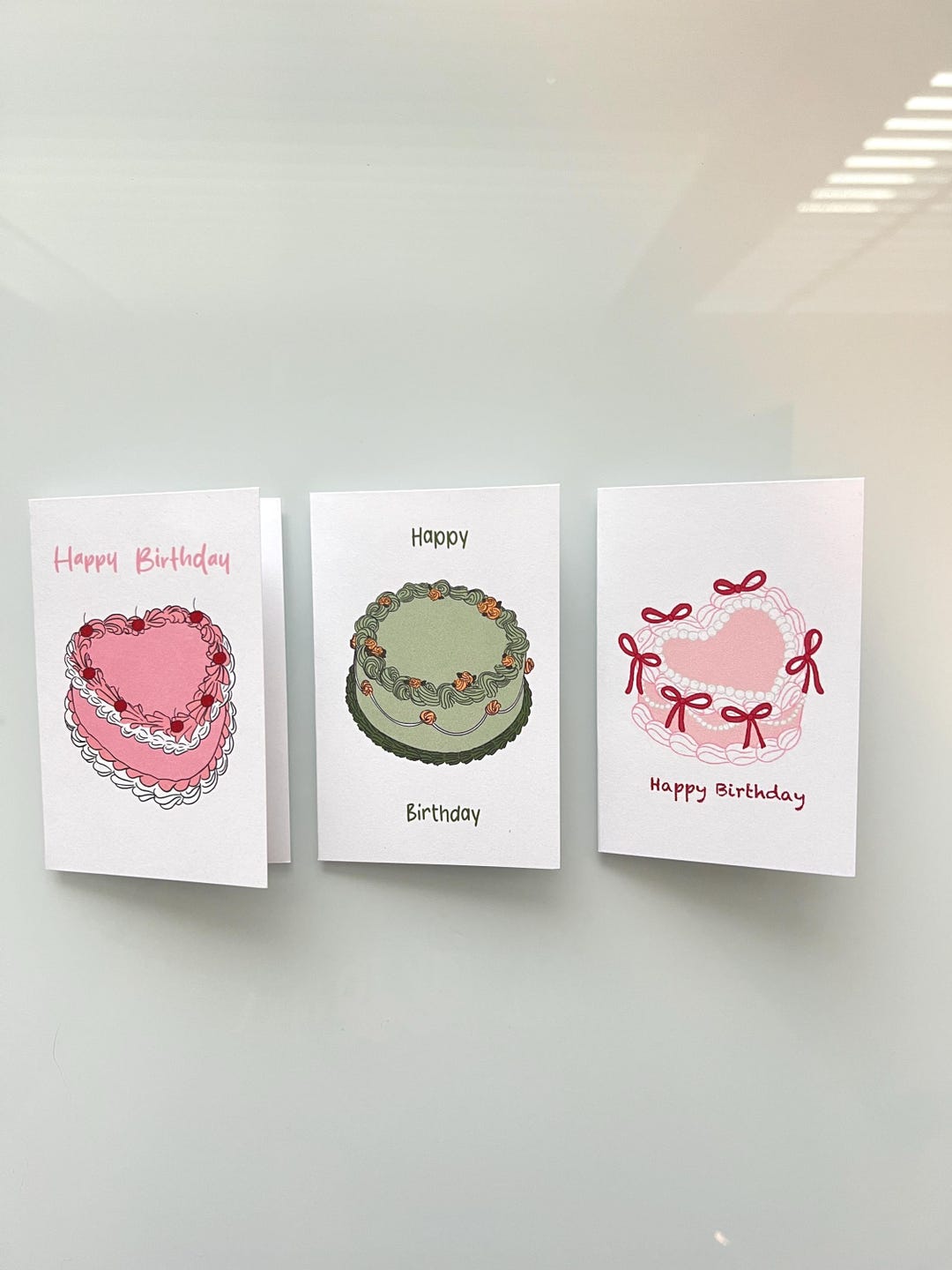 Mini Vintage Cake Collection | 3 Card Set | Happy Birthday Card | Mini ...