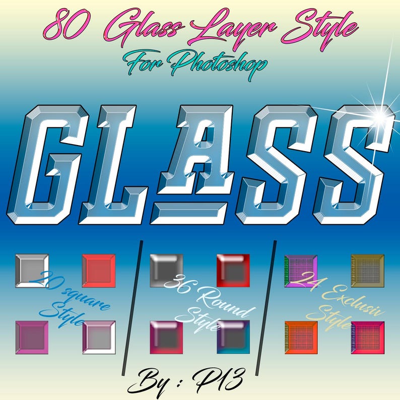 80 Transparent Glass Photoshop Styles - Etsy