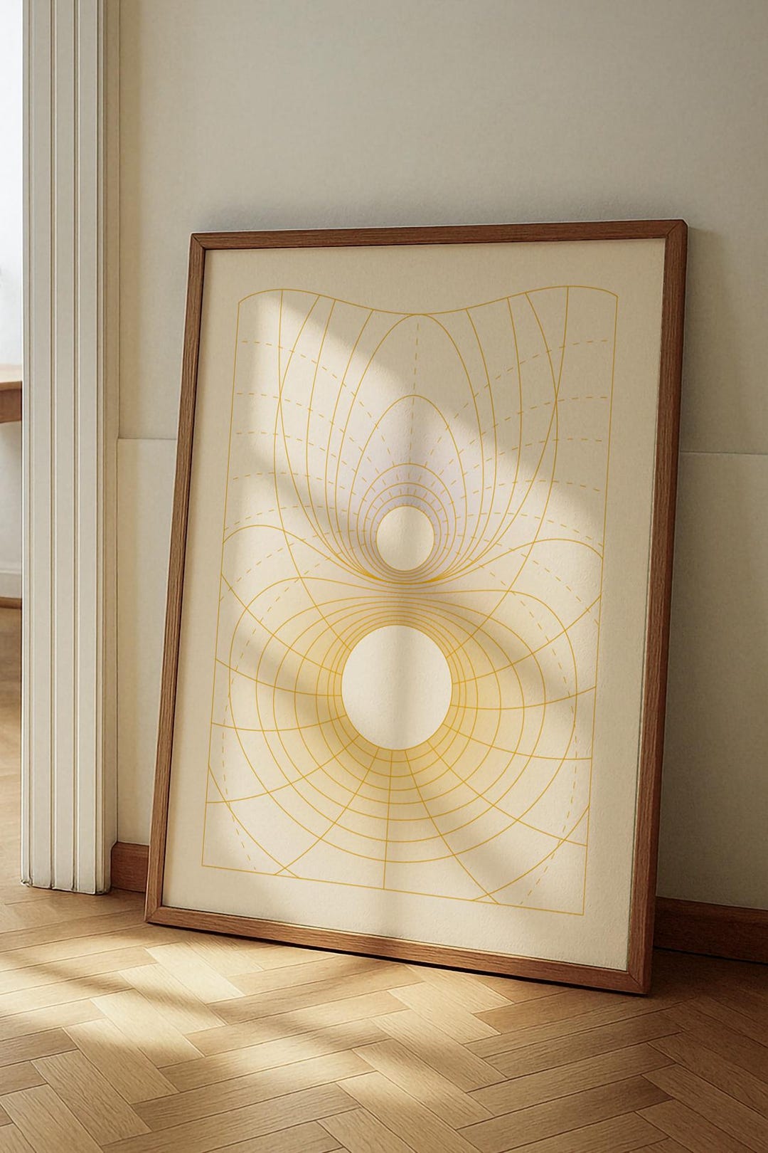 Gold Parametric Grid Artwork Modern Scandi Sun Aura Wall Art Sacred ...