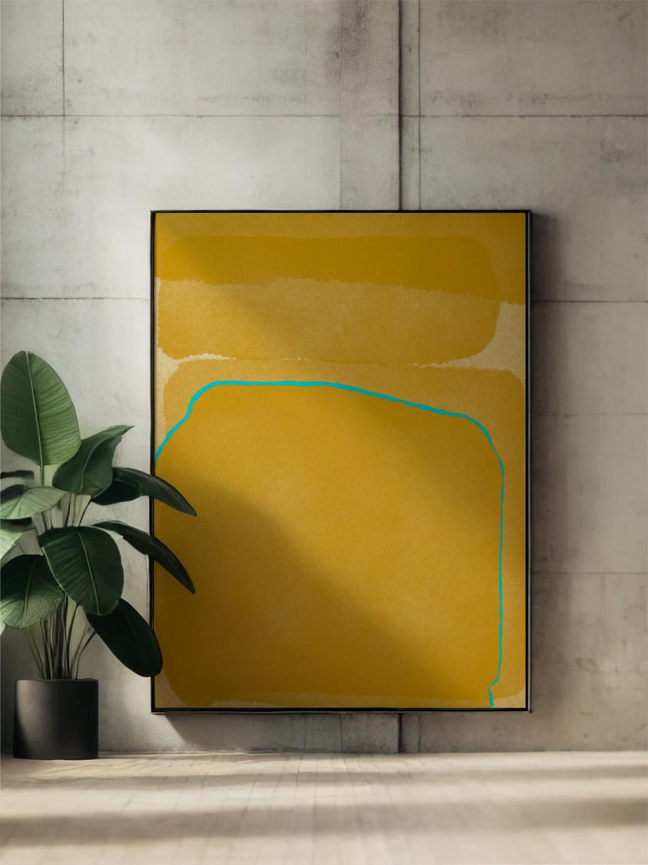 Yellow Scandinavian Statemente Piece Midcentury Modernism Poster ...