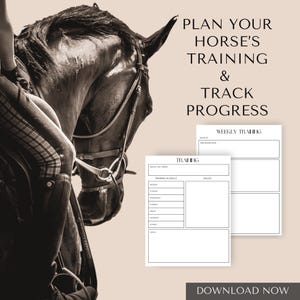Horse Training Planner Printable – Equestrian Journal for Horseback ...