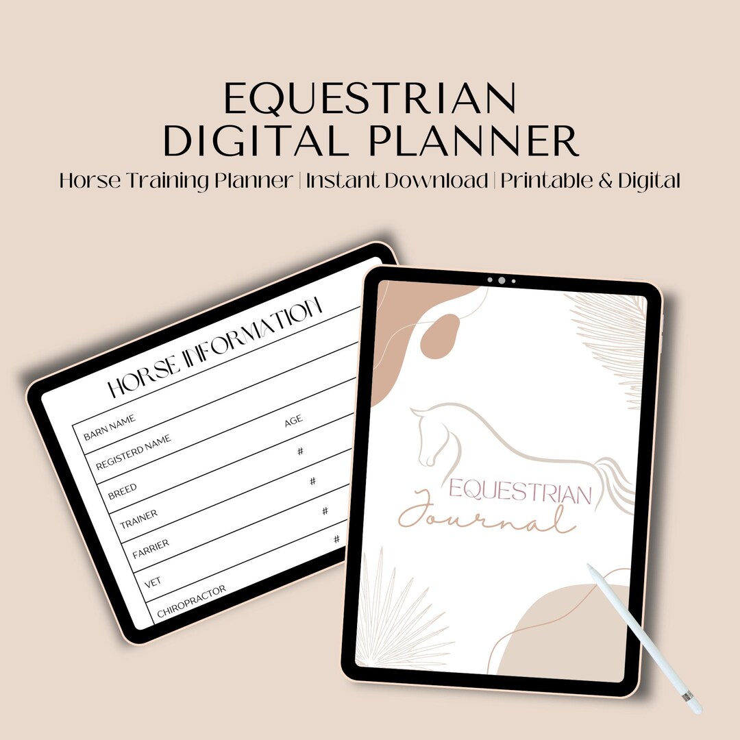 Horse Training Planner Printable – Equestrian Journal for Horseback ...