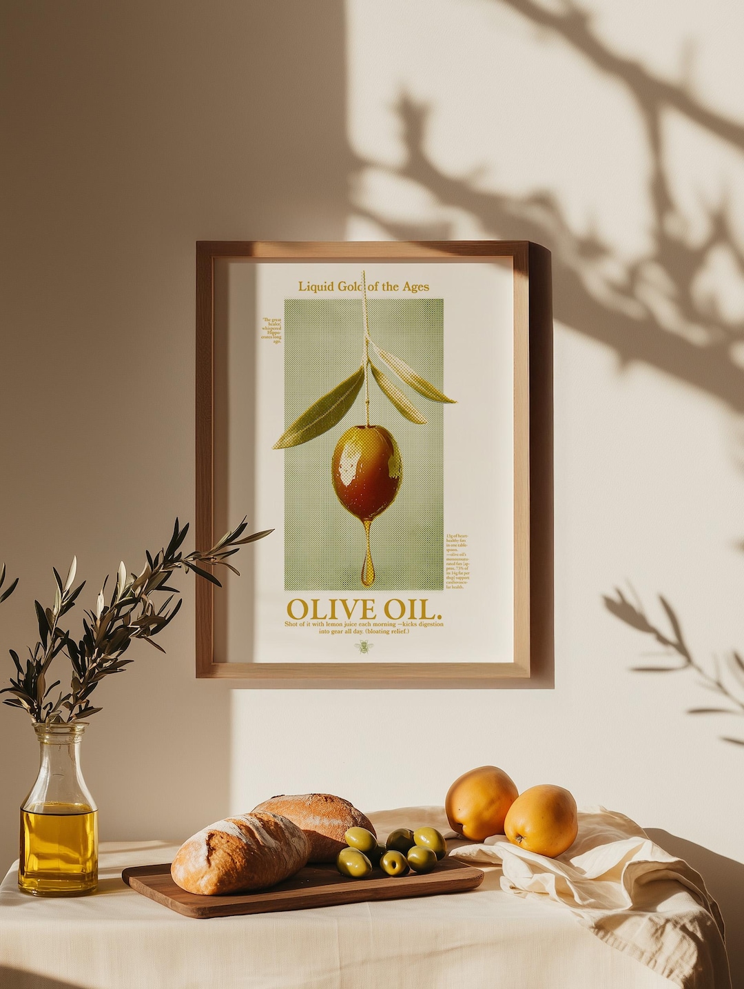 Olive Oil Poster Print for Kitchen Decor Food Poster Healthy Home Art ...