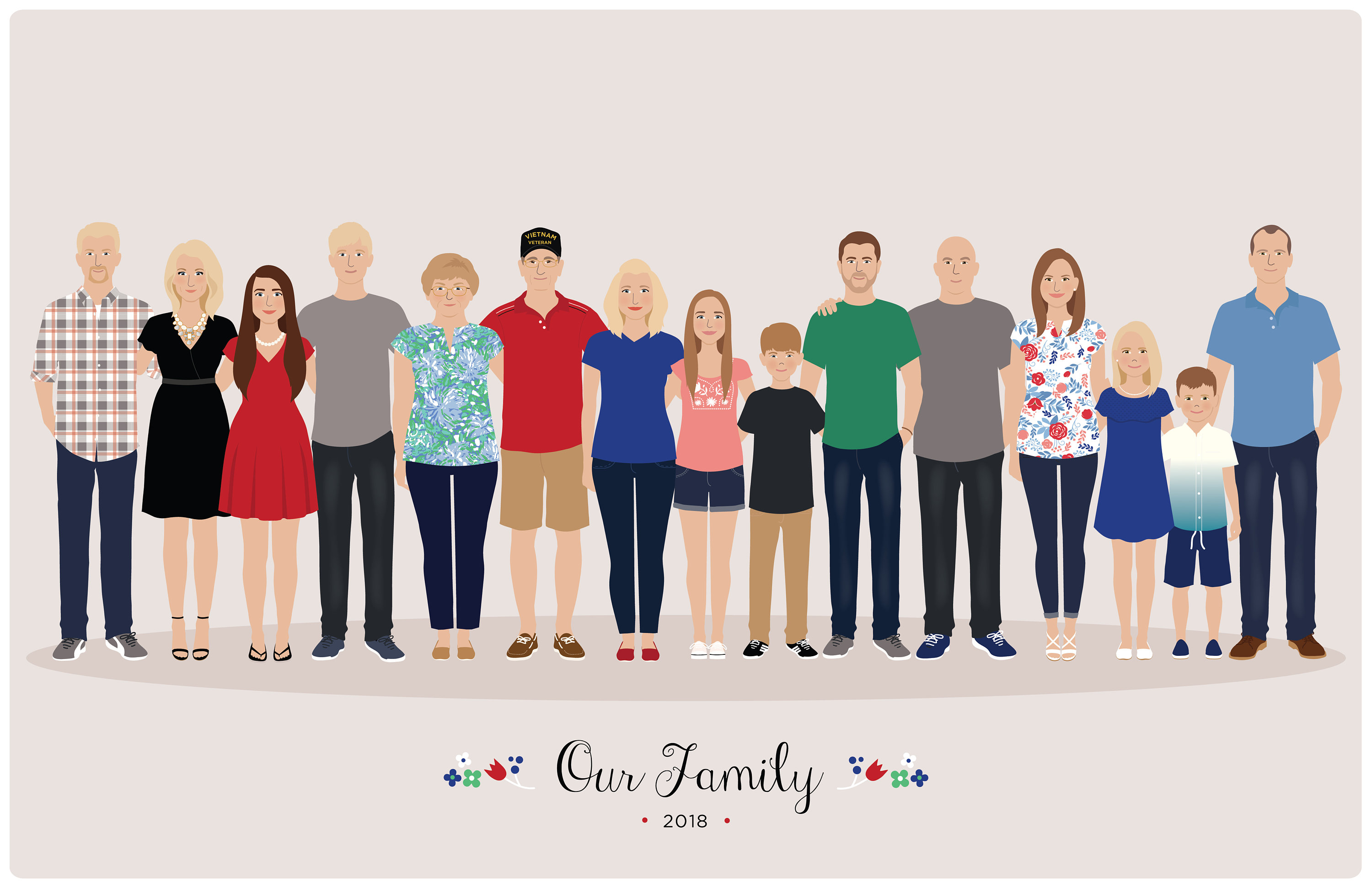 Large Family Portrait / Family Reunion - Etsy