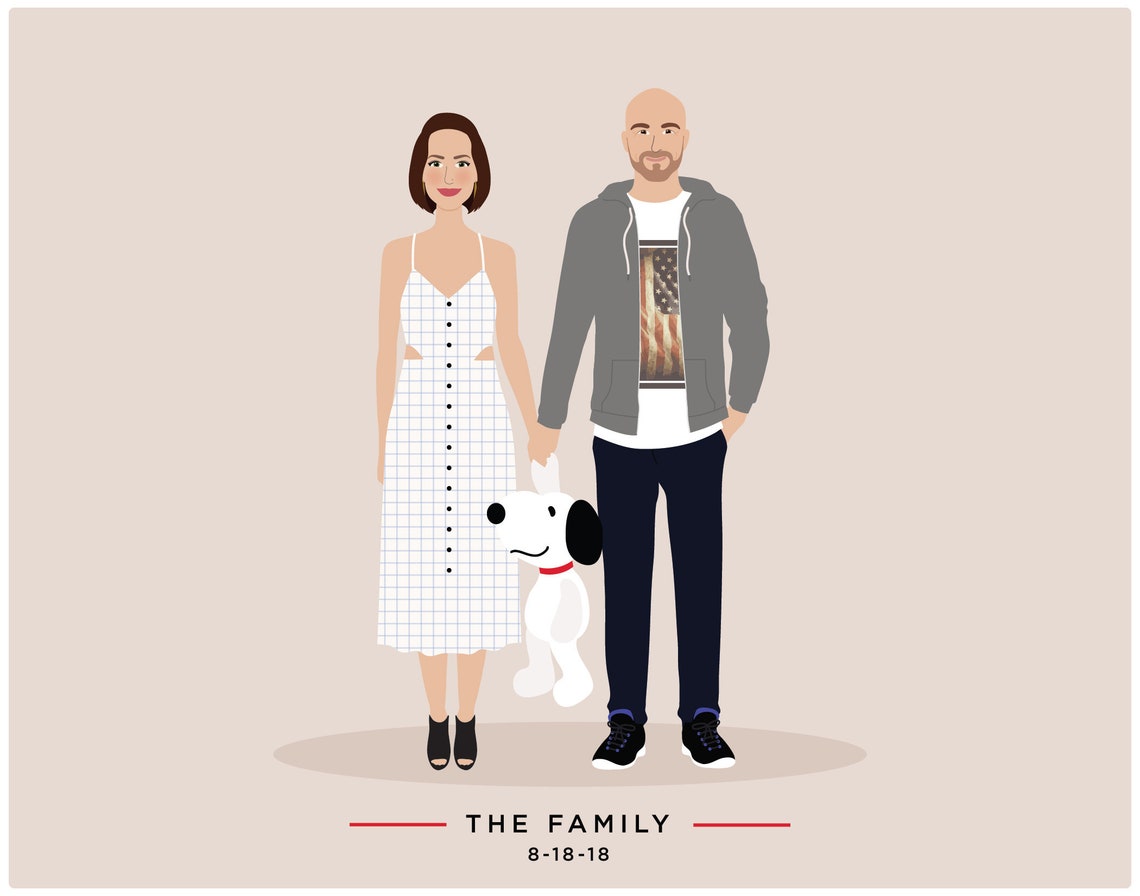Custom Family Portrait Personalized Family Art - Etsy