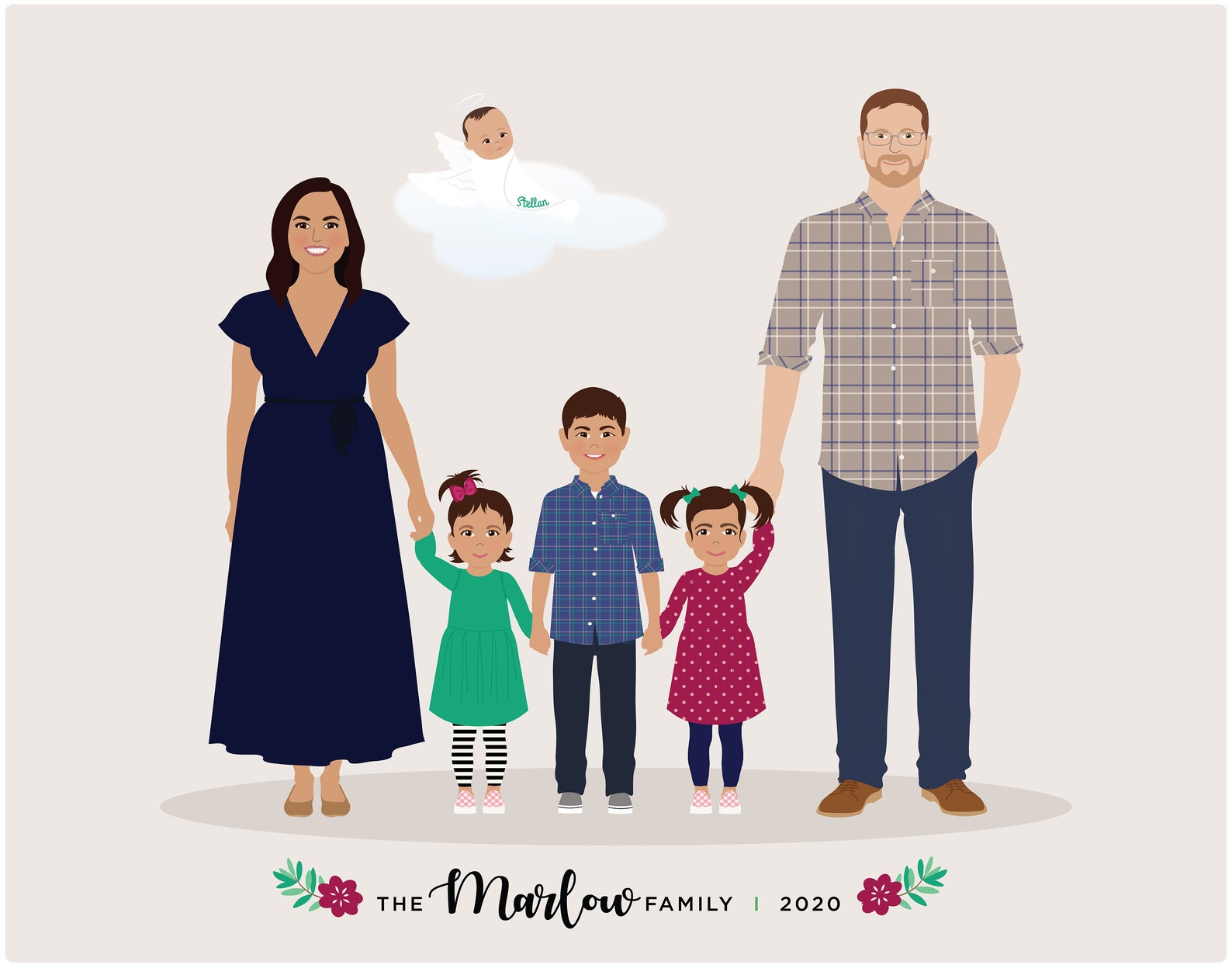 Custom Family Portrait, Personalized Family Art - Etsy