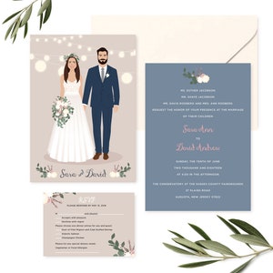 Custom Portrait Wedding Invitation / Personalized Wedding Invitation ...