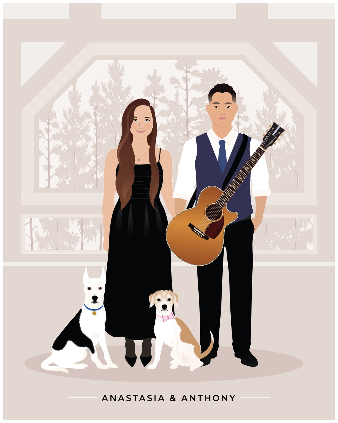 Custom Portrait, family portrait illustration - Etsy Italia